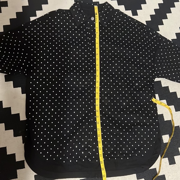 Zara | Jackets & Coats | Zara Rhinestone Black Jean Jeweled Denim ...